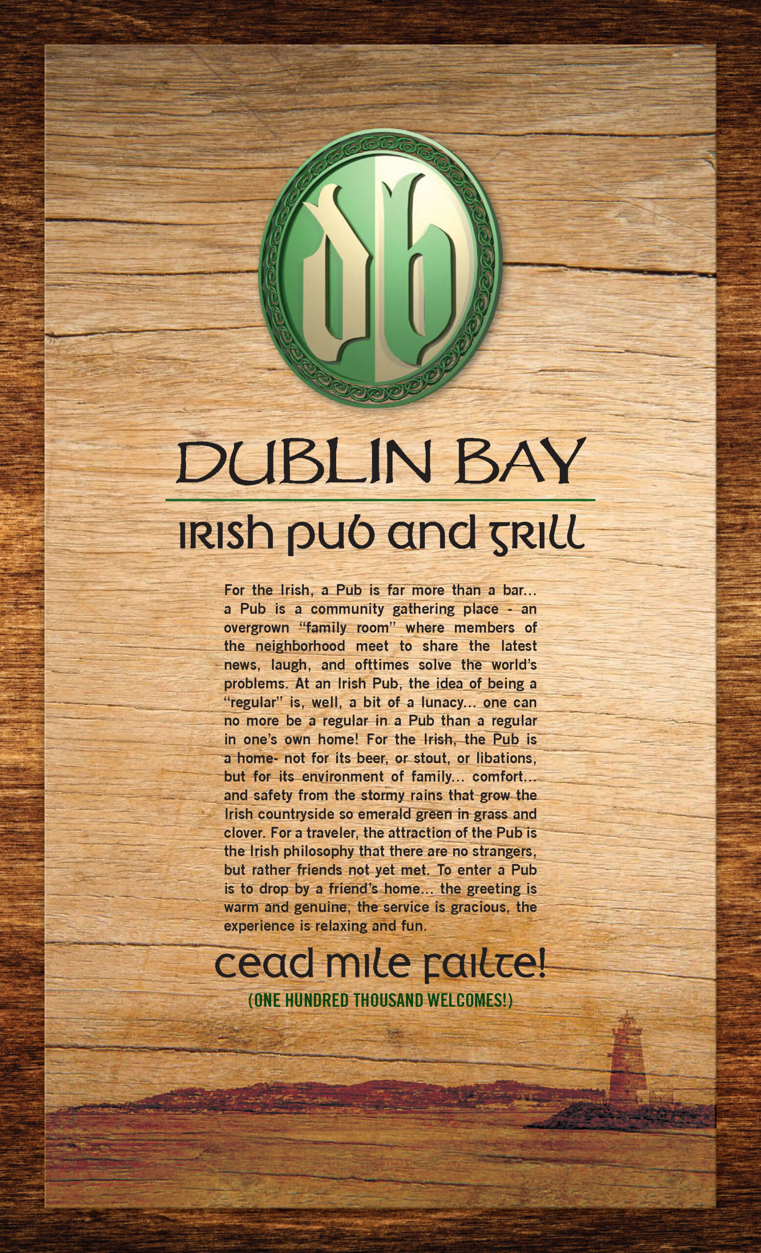 Dublin Bay Menu | Irish Pub & Grill in Ames, Iowa